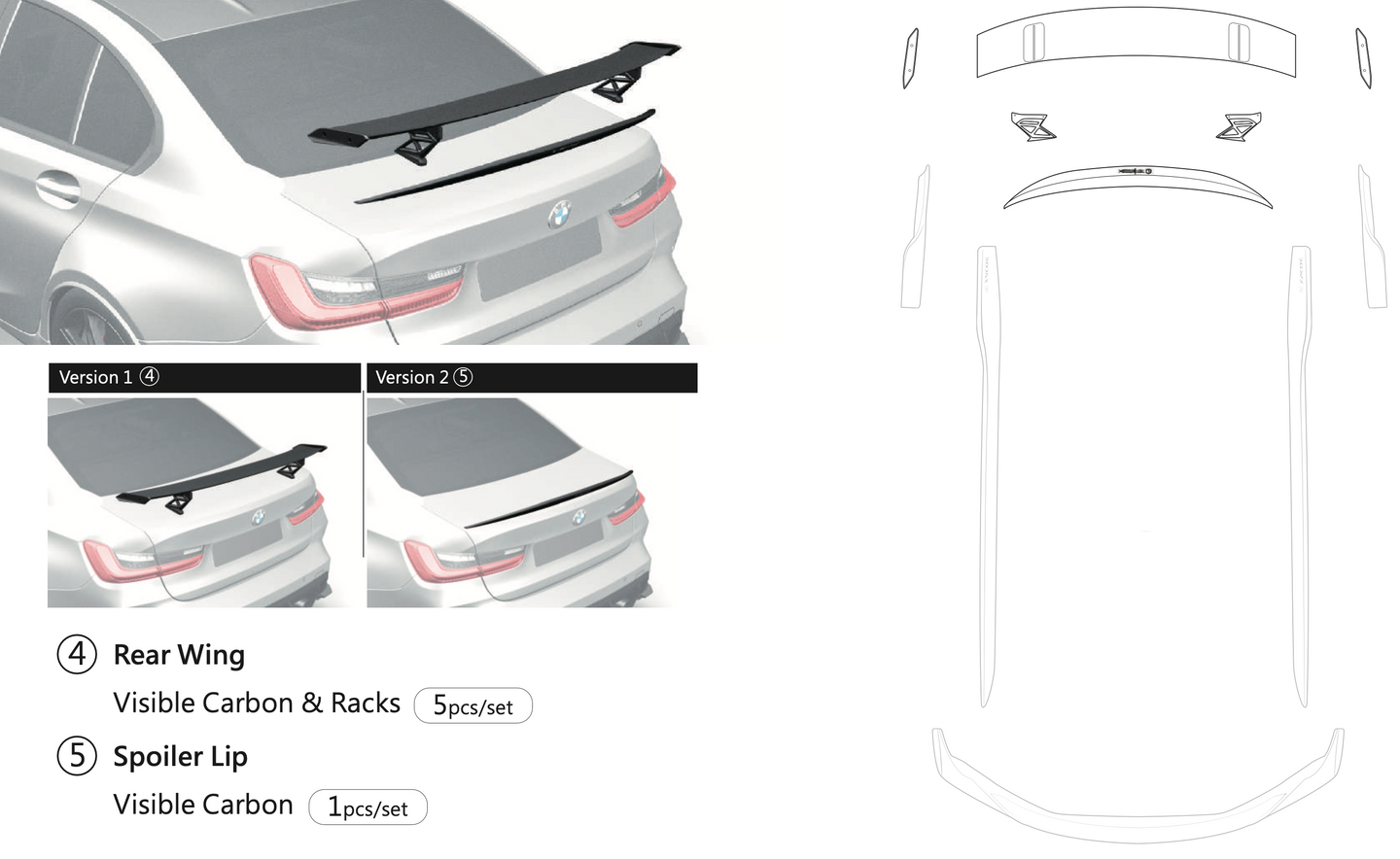 BMW M3 - G80 Dry Carbon Fiber Spoiler Wing - Zacoe – BodyKits ...