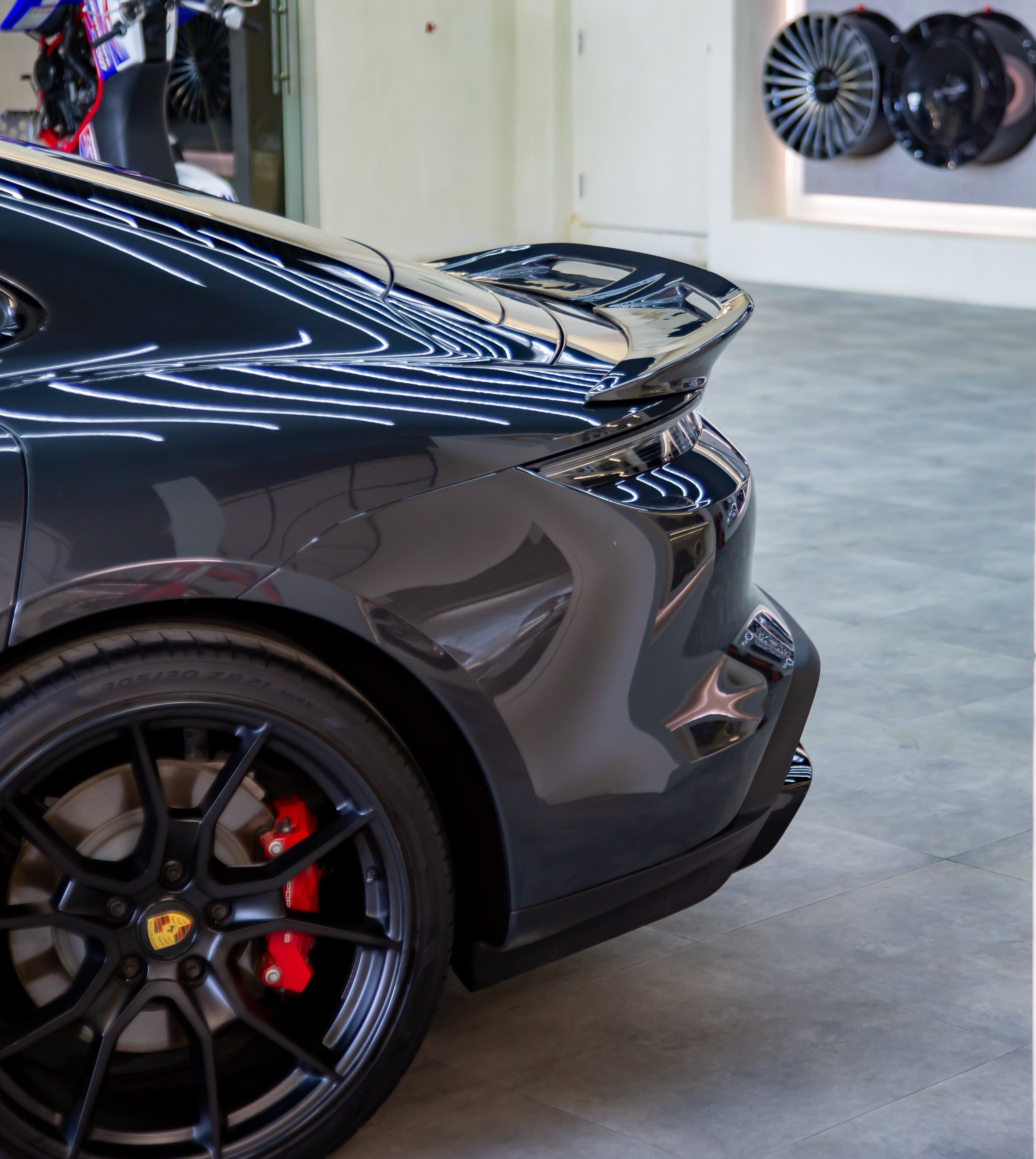 Porsche Taycan Carbon Fiber Rear Trunk DuckTail Spoiler – BodyKits ...