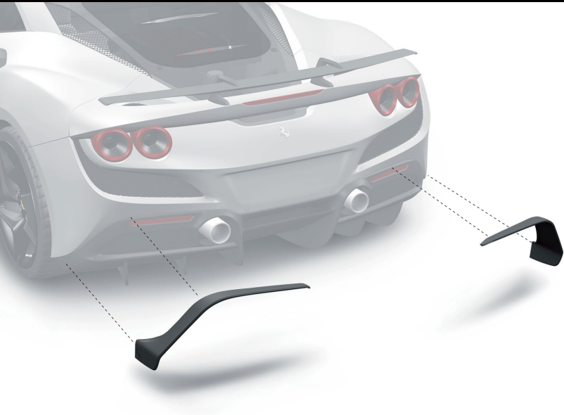 Ferrari F8 Tributo Carbon Fiber Rear Side Flaps UAE – BodyKits ...