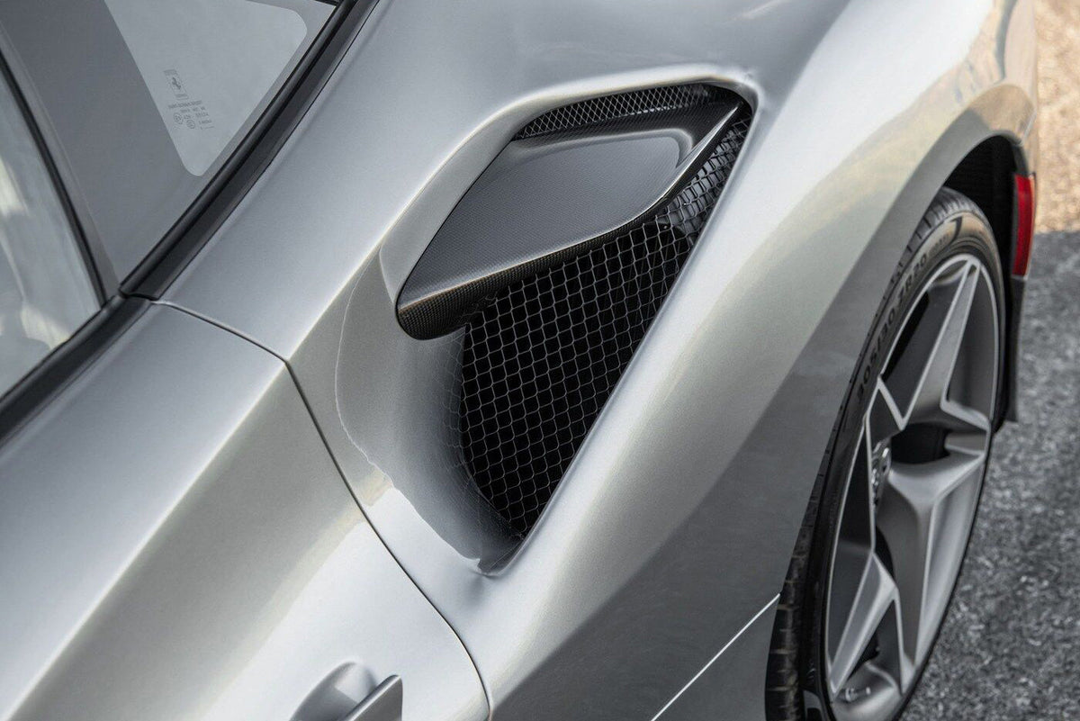 2019-2024 Ferrari F8 OEM Style Dry Carbon Fiber Side Air Intake Fins F ...