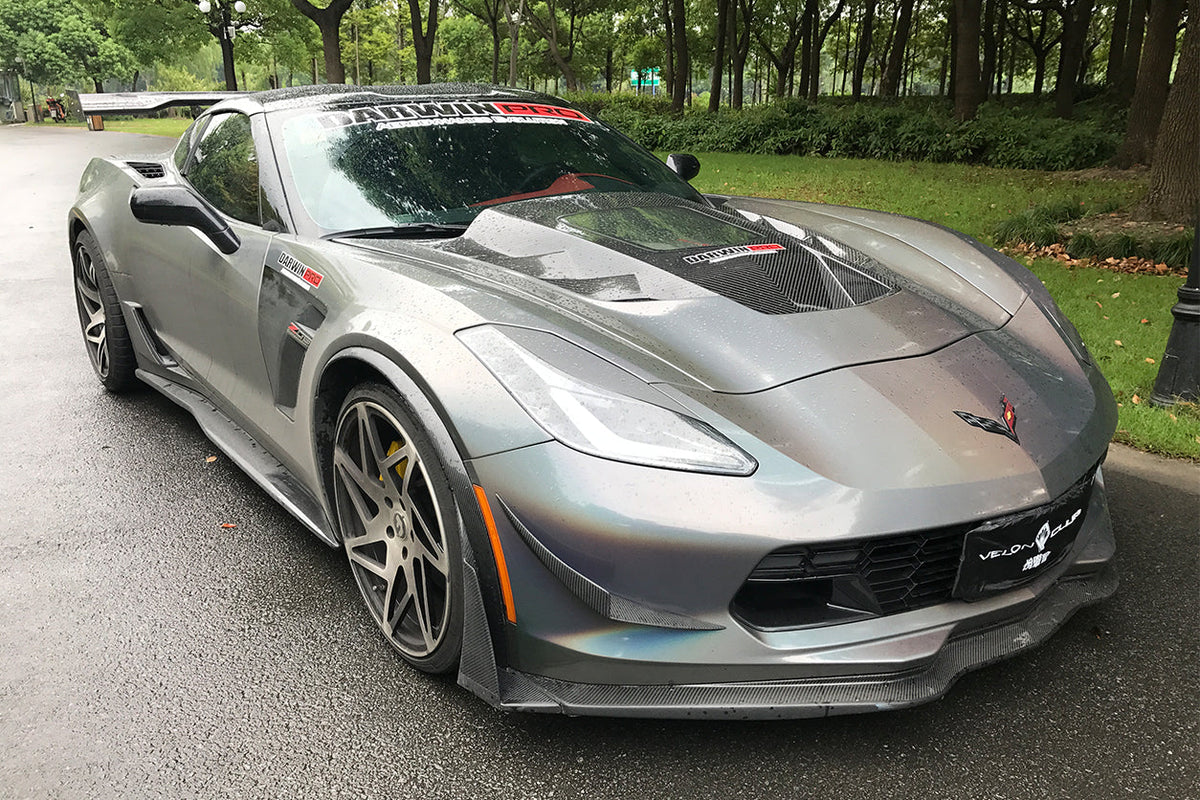 2013-2019 Corvette C7 Z51 Z06 Grandsport Carbon Fiber Front Lip with C ...