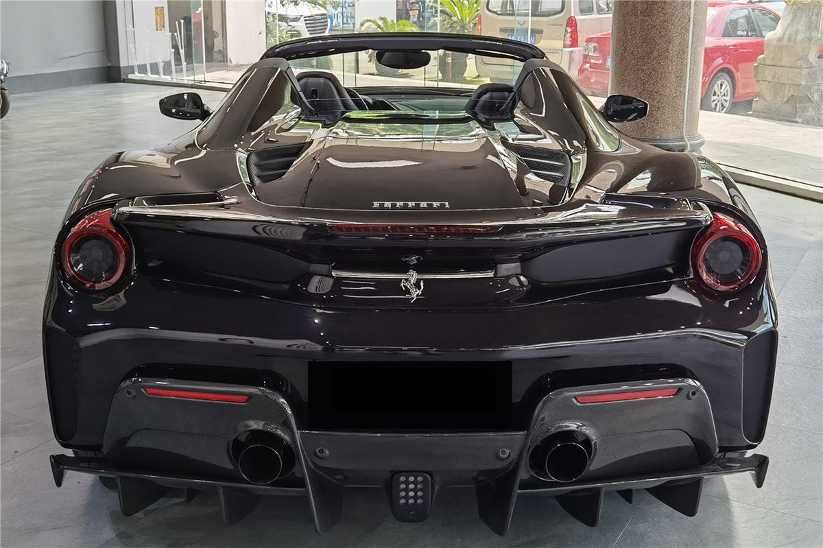 2015-2020 Ferrari 488 Spyder Pista Style Rear Bumper & Wing – BodyKits ...