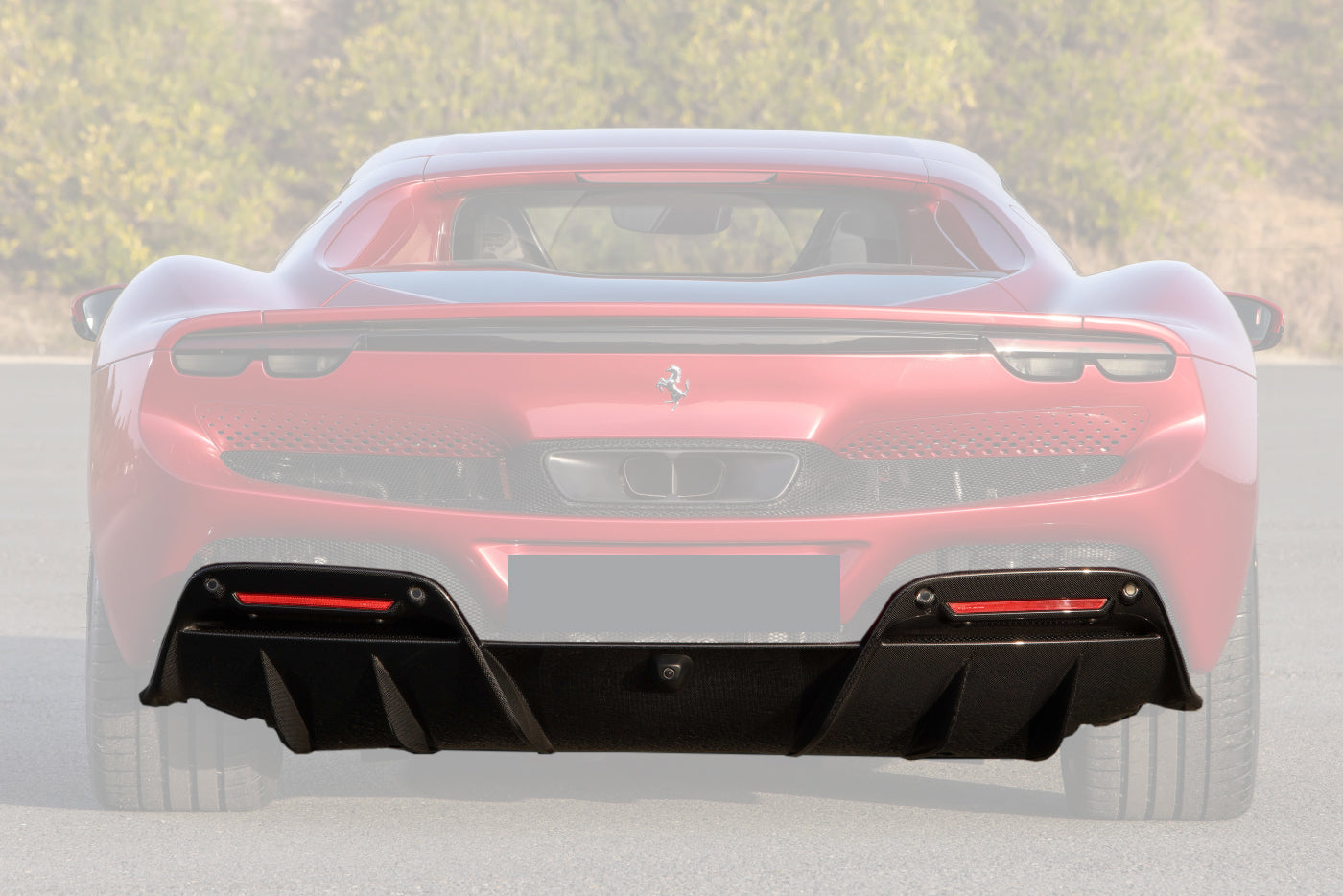 2022-UP Ferrari 296 GTB (Type F171) OE Style Carbon Fiber Rear Diffuse ...