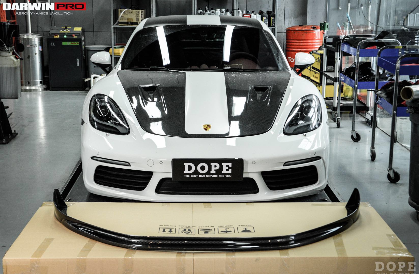 2016-2023 Porsche 718 Cayman/Boxster BKSS Style Carbon Fiber Front Lip ...